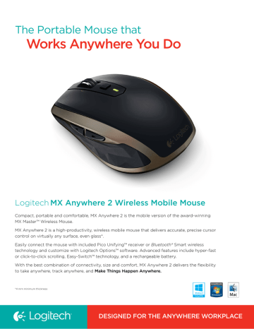 Logitech 910-005132 Mouse Specification Sheet | Manualzz