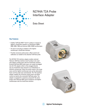 Agilent N2744A T2A Probe Interface Adapter Datasheet | Manualzz