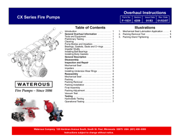 Waterous CX series Overhaul Instructions | Manualzz