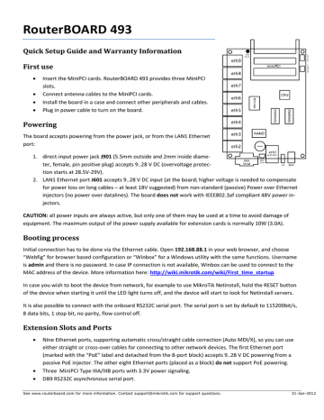RouterBOARD 493 Quick Setup Guide | Manualzz