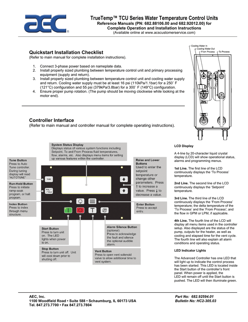 AEC TCU with Advanced Control Troubleshooting Guide | Manualzz