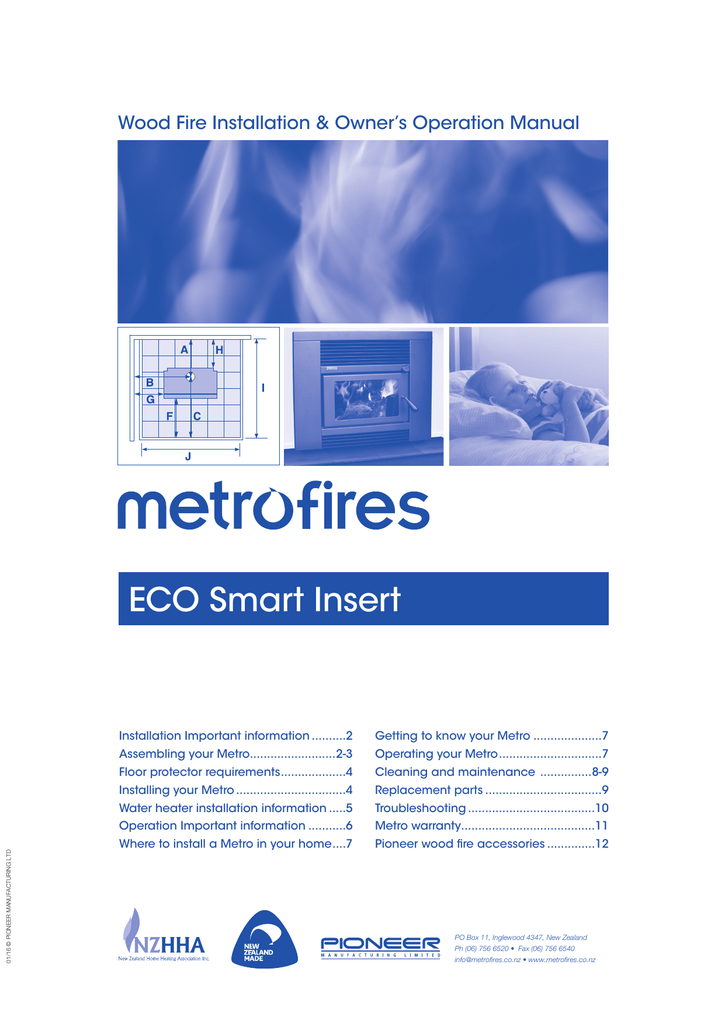 metrofires ECO Smart Insert Installation & Owner's Operation Manual ...