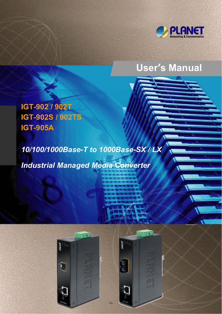 PLANET IGT-905A User's manual | Manualzz