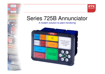 RTK Instruments Series 725B Annunciator Product Details | Manualzz