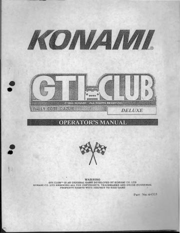 GTI CLUB DELUXE OPERATOR'S MANUAL | Manualzz