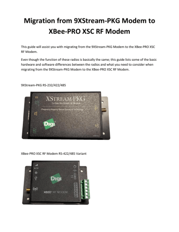Digi XBee-PRO XSC RF Modem Guide | Manualzz