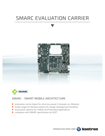 Kontron SMARC Evaluation Carrier Datasheet | Manualzz