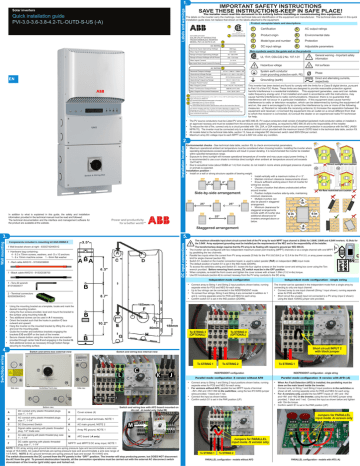ABB PVI-3.0/3.6/3.8/4.2-TL-OUTD Quick Installation Guide | Manualzz