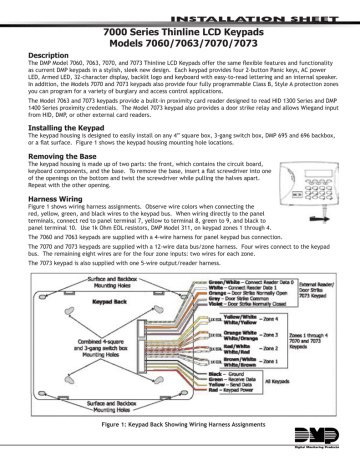 DMP Electronics Thinline 7070 Installation Sheet | Manualzz