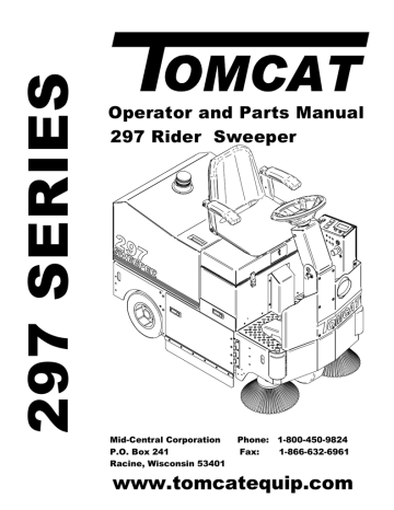 Tomcat 297 Rider Sweeper Operator And Parts Manual | Manualzz
