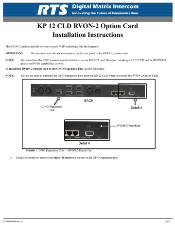 RTS Kp 12 cld rvon-2 manual | Manualzz