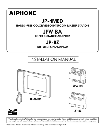 Aiphone JP-4MED Install Manual | Manualzz
