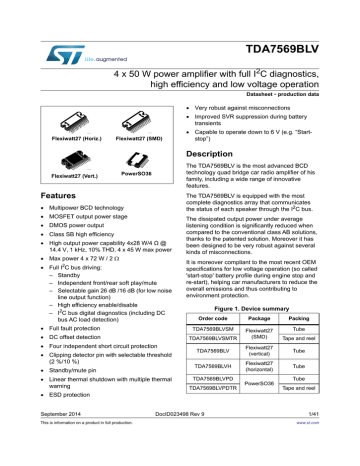 TDA7569BLV Datasheet - STMicroelectronics | Manualzz