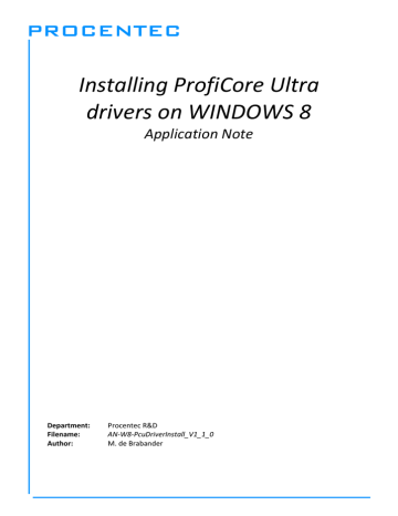 Installing ProfiCore Ultra Drivers on WINDOWS 8 | Manualzz