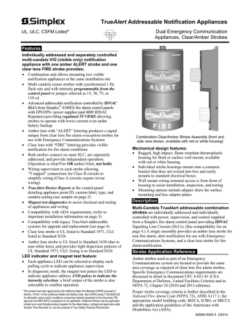 Simplex TrueAlert 4906-9208 Instructions | Manualzz