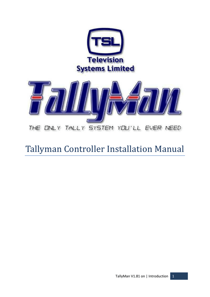 TSL Tallyman TM1 Installation manual | Manualzz