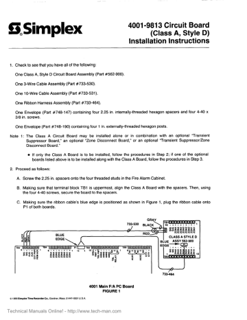 Simplex 4001-9813 Circuit Board Installation Instructions | Manualzz