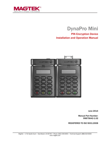 MagTek DynaPro Mini Installation and Operation Manual | Manualzz