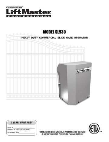 Chamberlain LiftMaster SL930 User manual | Manualzz