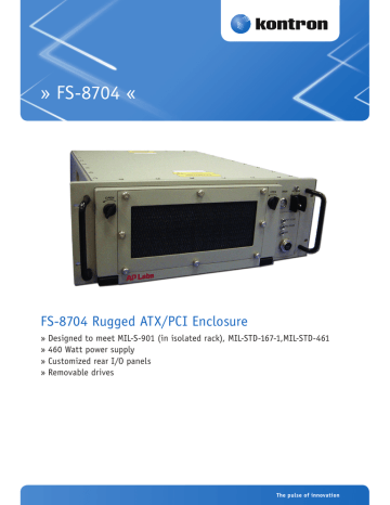 Kontron FS-8704 Rugged ATX/PCI Enclosure Datasheet | Manualzz