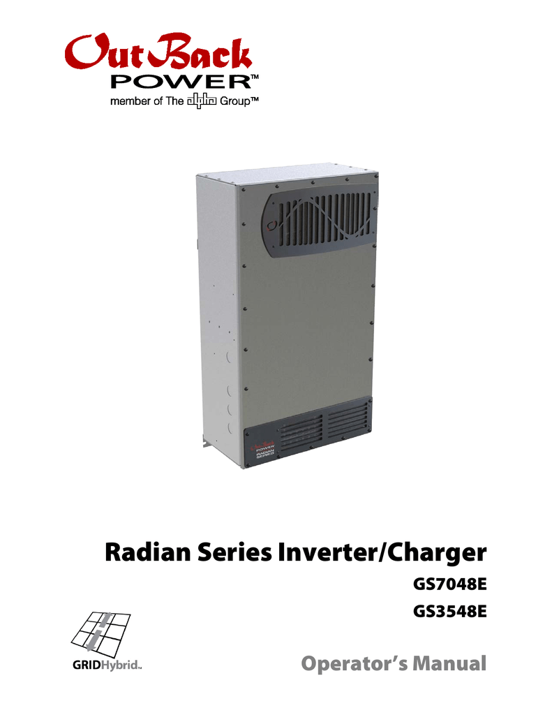 Outback Power Systems GS3548E Operator's Manual | Manualzz