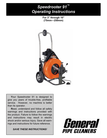 General Pipe Cleaners S91-454 Speedrooter 91® 5-1/2 in. Bearing ...