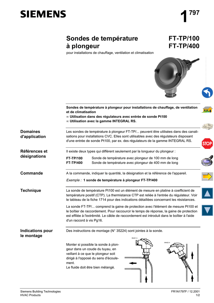 tp capteur de température pt100