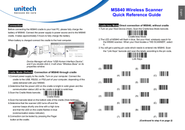 Unitech MS840 Quick Start Guide | Manualzz