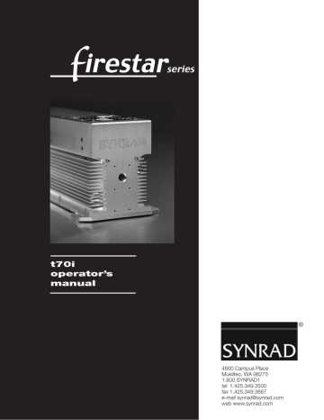 Firestar t70i Operator’s Manual | Manualzz