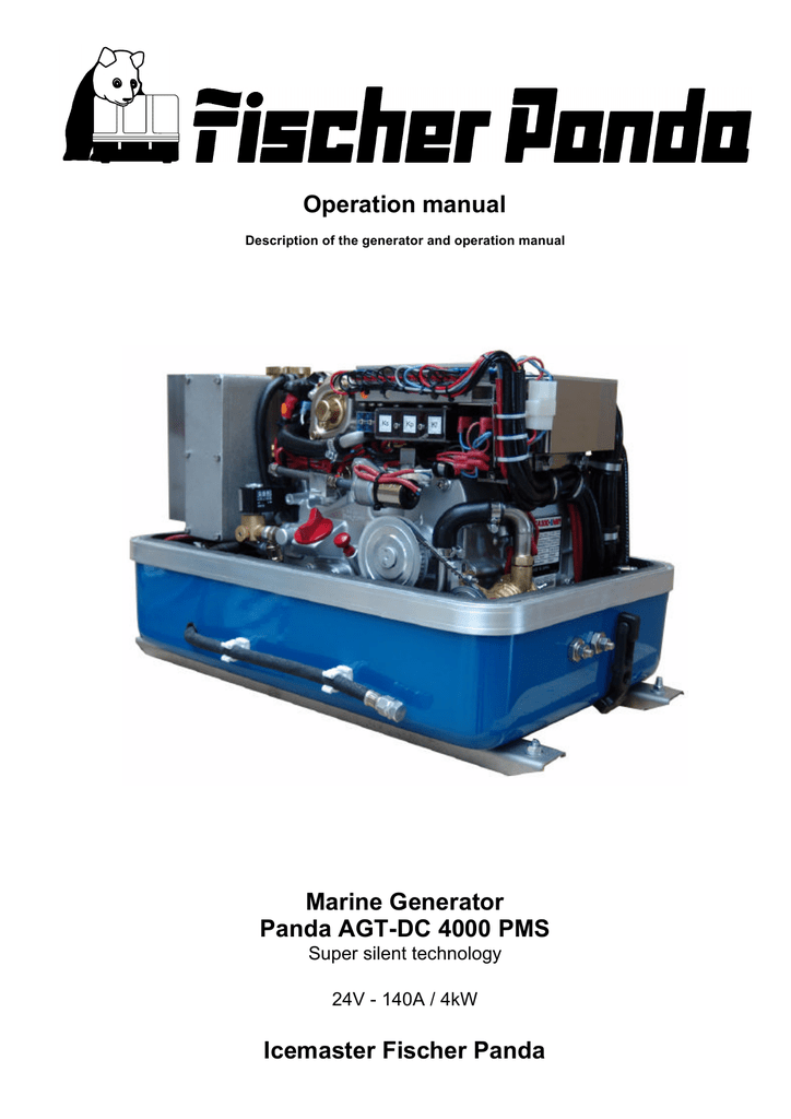 Fischer Panda Panda AGT-DC 4000 PMS Operation Manual | Manualzz