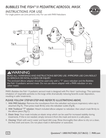 Pediatric Aerosol Mask Bubbles the Fish II Instructions | Manualzz