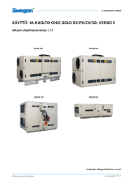 Swegon GOLD RX - User manual, Operation And Maintenance Instructions ...
