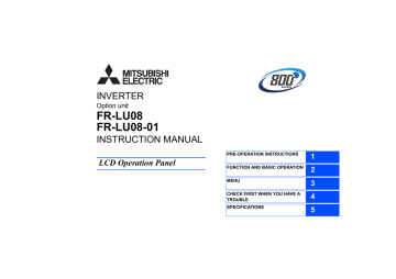 Inverter 800 FR-LU08, FR-LU08-01 Instruction Manual | Manualzz