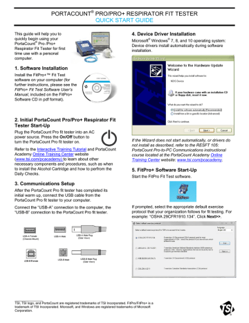 TSI PortaCount Pro/Pro+ Respirator Fit Tester Quick Start Guide | Manualzz