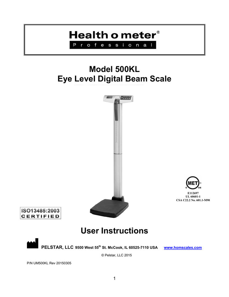 Health O Meter 500KL User Instructions | Manualzz