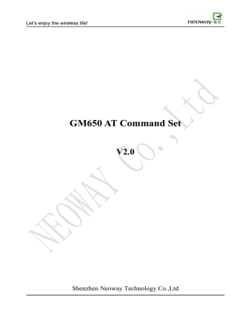 Wireless Module GM650 AT Command Set User Manual | Manualzz