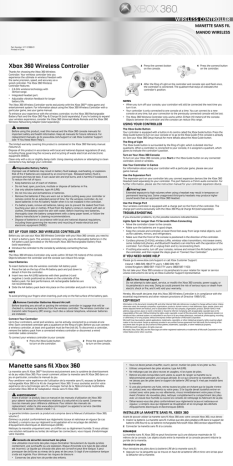 datasheet for Wireless Controller by Xbox | Manualzz