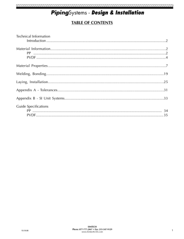 SIMTECH Piping Systems SR PP, SRvf PVDF Guide | Manualzz