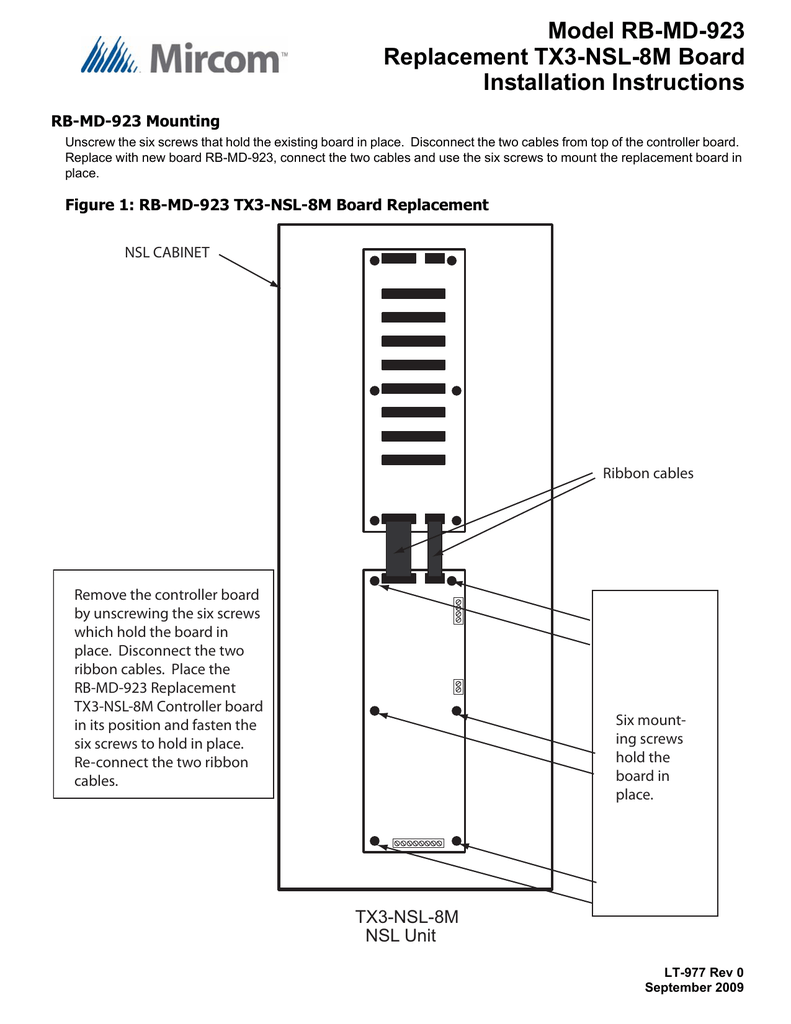 Mircom LT-977 RB-MD-923 TX3-NSL-8M Installation guide | Manualzz