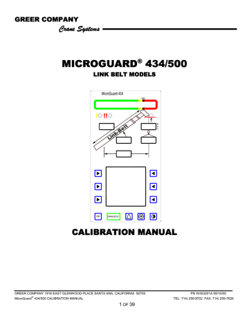 Crane system MicroGuard 434/500 Calibration Manual | Manualzz
