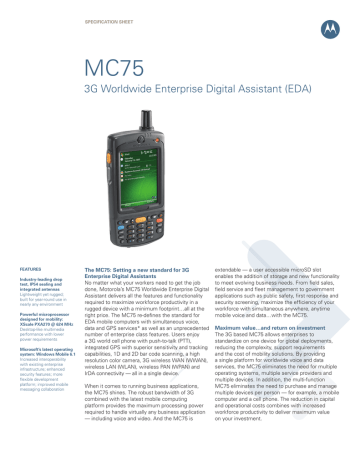 MC75 datasheet | Manualzz