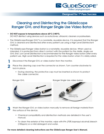 GlideScope Ranger GVL, Single Use video baton User Manual | Manualzz
