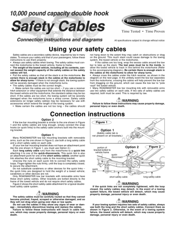 Safety Cables Instruction Manual | Manualzz