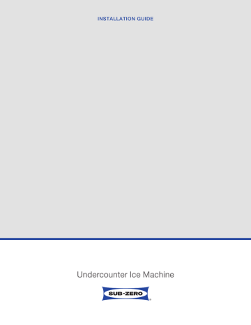 Sub-Zero UC-15IO Installation manual | Manualzz
