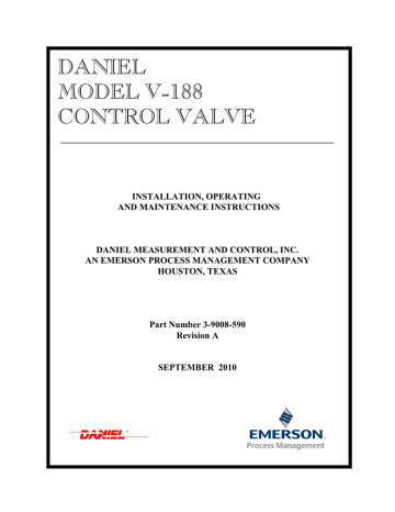 Daniel Control Valves - Model V-188 Owner's Manual | Manualzz