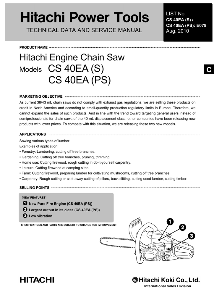 Hitachi CS 40EA (PS) Technical Data And Service Manual | Manualzz