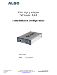 Paging Adapter 8301 Installation & Configuration | Manualzz