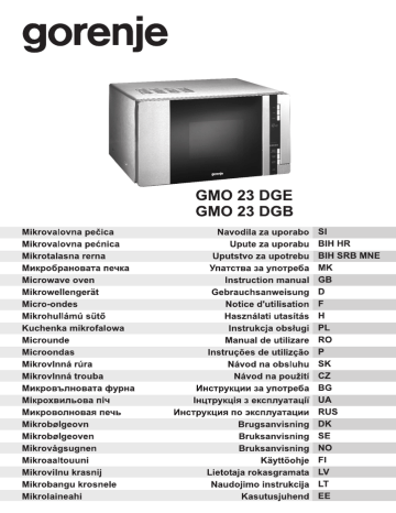 Gorenje GMO 23 DGE, GMO 23 DGB Instruction manual | Manualzz