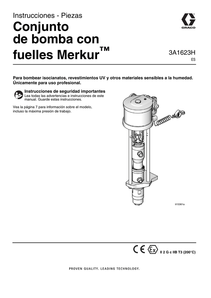 Graco 3A1623H - Merkur Bellows Pump Assembly Instructions | Manualzz