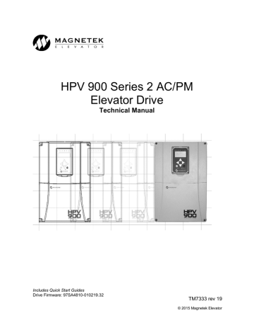 Magnetek 900 Series 2 AC/PM Elevator Drive Technical Manual | Manualzz